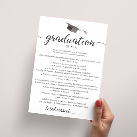 Graduation Trivia Questions and Answers | Printable – LittleSizzle