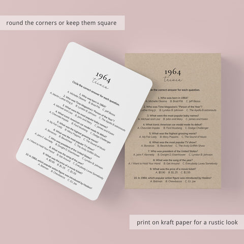 1964 Quiz and Answers Printable | All About The Year 1964 Trivia ...