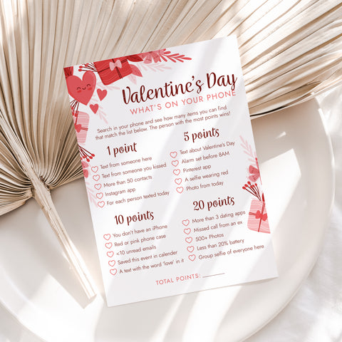Valentines Whats On Your Phone Game Printable | Valentine's Day Ideas ...
