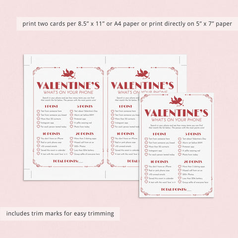 Valentine Game What's On Your Phone Printable | Valentines Day Games ...