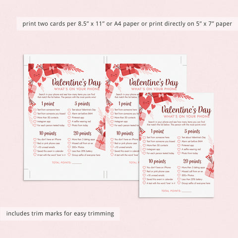 Valentines Whats On Your Phone Game Printable | Valentine's Day Ideas ...