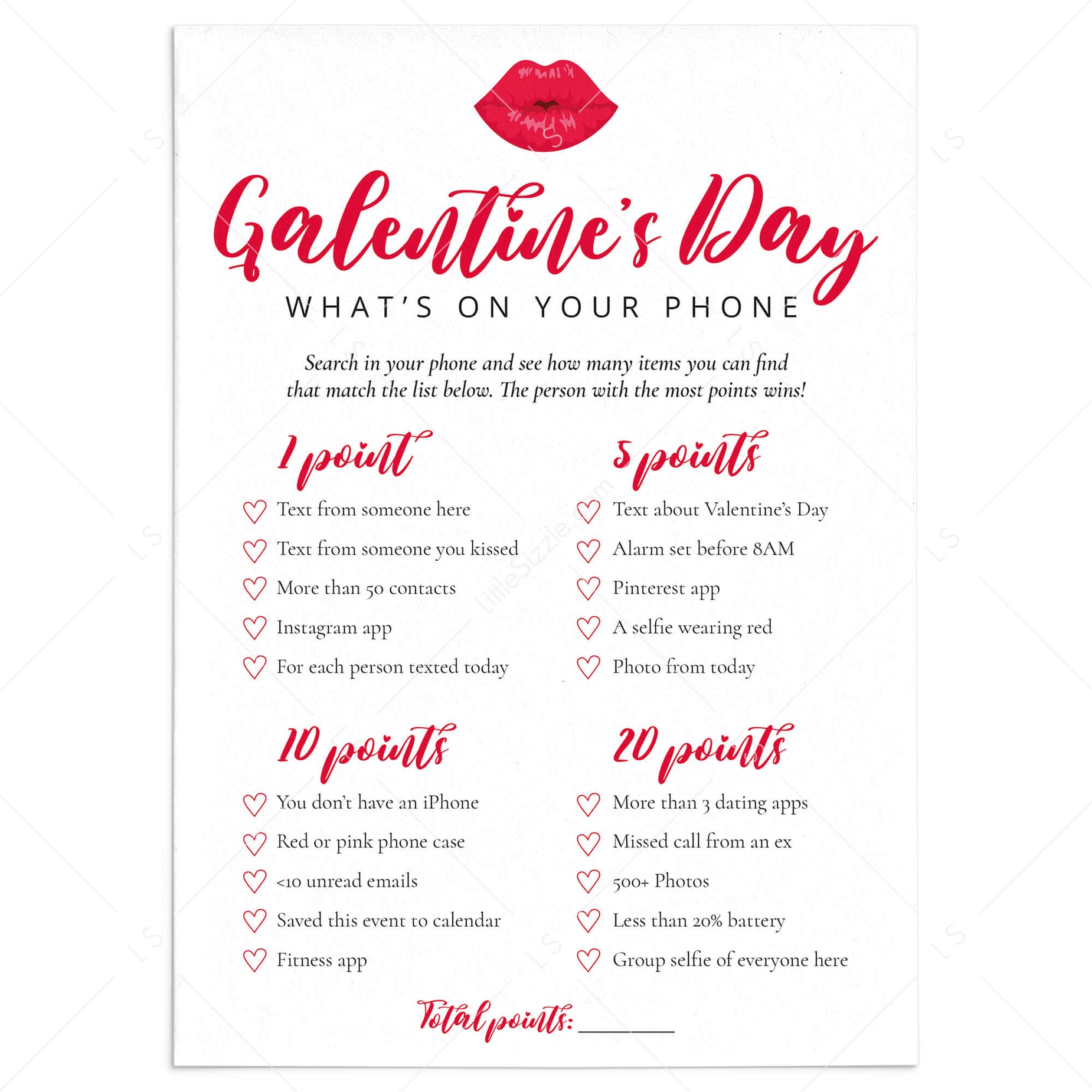Printable Valentine's Day Candy Game with Answers – LittleSizzle