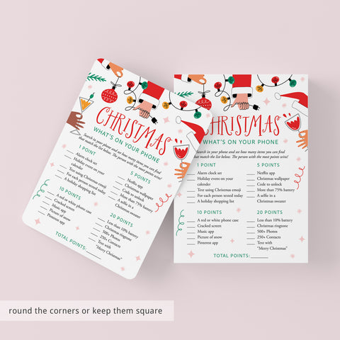 Christmas Party Phone Scavenger Hunt Printable | What's On Your Phone ...