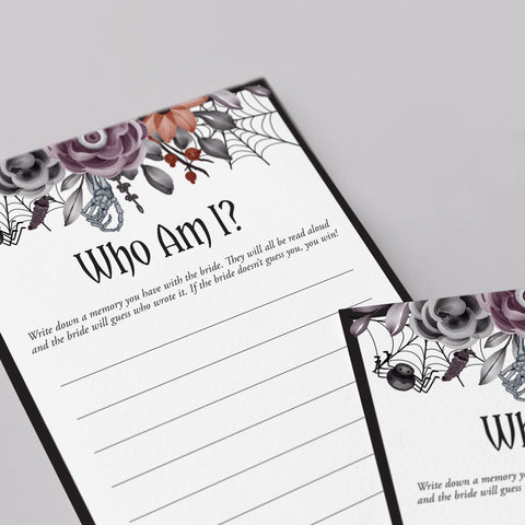 Halloween Bridal Shower Group Game Who Am I Printable – LittleSizzle