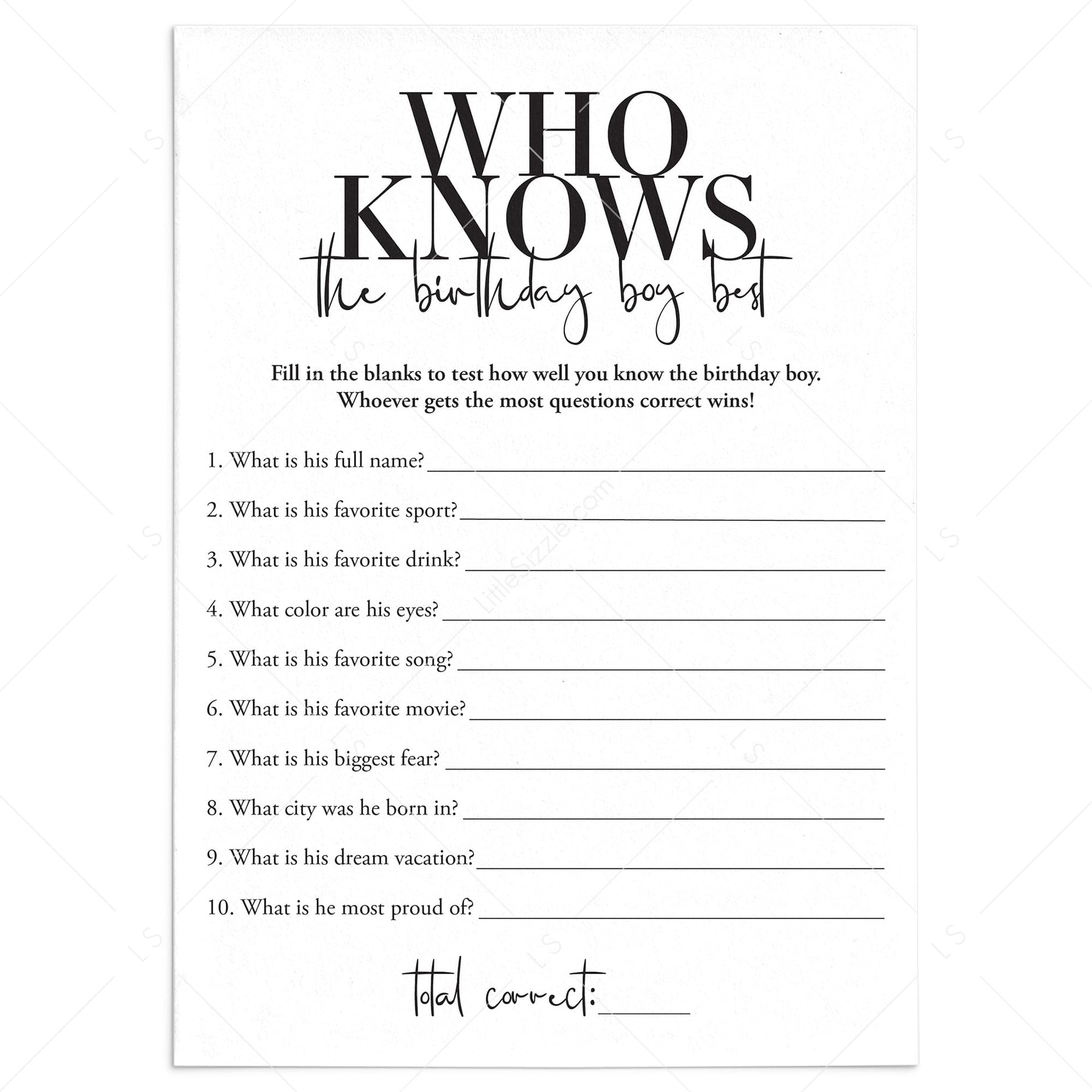 Printable Birthday Party Games for Adults, Teens & Kids – tagged "how ...