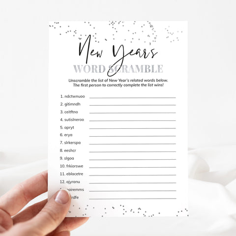 New Year's Word Scramble with Answer Key Printable | Download ...