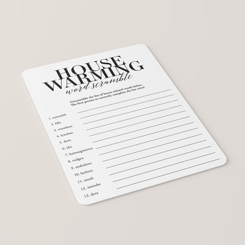 Housewarming Word Scramble Game with Answers Download – LittleSizzle