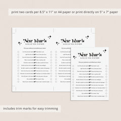 New Year's Eve Would You Rather Questions Printable – LittleSizzle