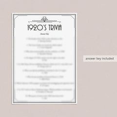 1920's Trivia Questions and Answers Printable | Great Gatsby Party ...