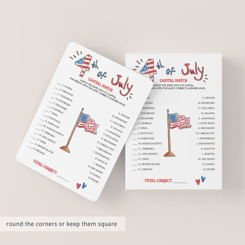Fourth of July Party Matching Game | Instant Download – LittleSizzle