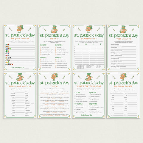 8 St Patricks Party Games Printable | Answers Included | Download ...