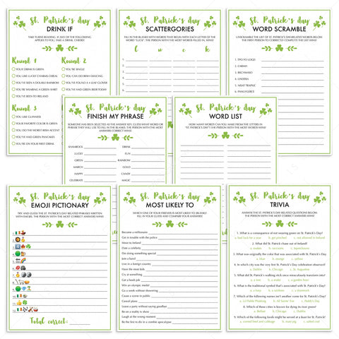 8 St Patricks Day (Virtual) Games Package | Instant Download – LittleSizzle