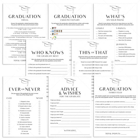 Simple Graduation Games Bundle Printable – LittleSizzle