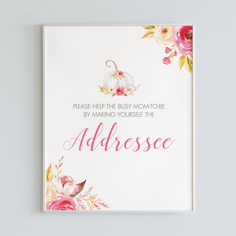 Fall baby shower Address Envelope sign printable | Instant download ...