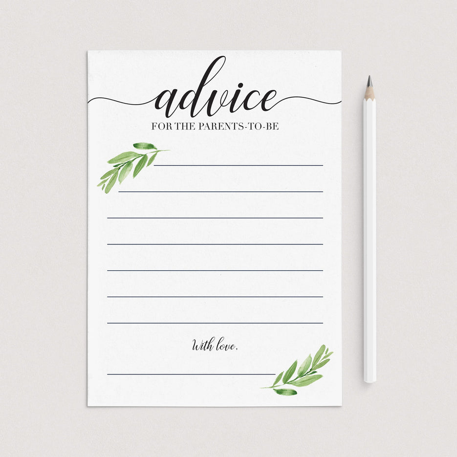 Printable advice cards | printable baby shower advice for mom-to-be ...