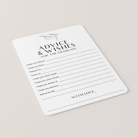 Advice and Wishes for Graduate Cards Printable | Modern Minimalist ...