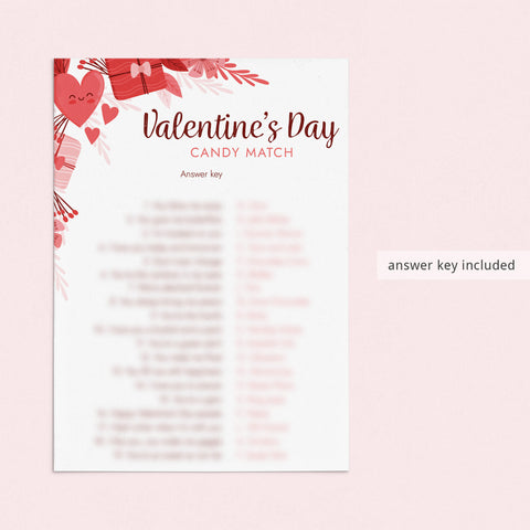 Printable Valentine's Day Candy Game with Answers – LittleSizzle