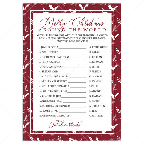 Fun Christmas Language Game Instant Download | Virtual Holiday Party ...