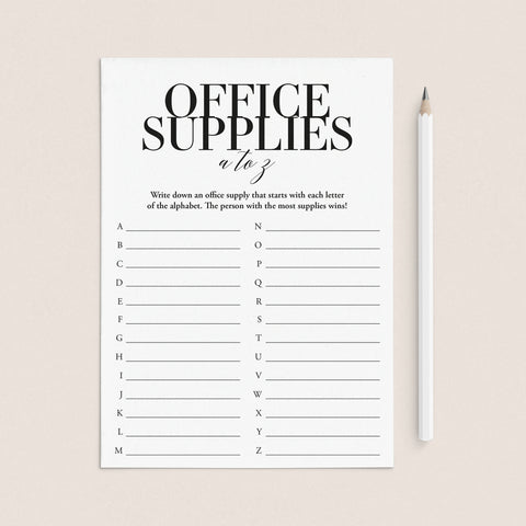 Office Supplies A To Z Game Printable | Instant Download – LittleSizzle
