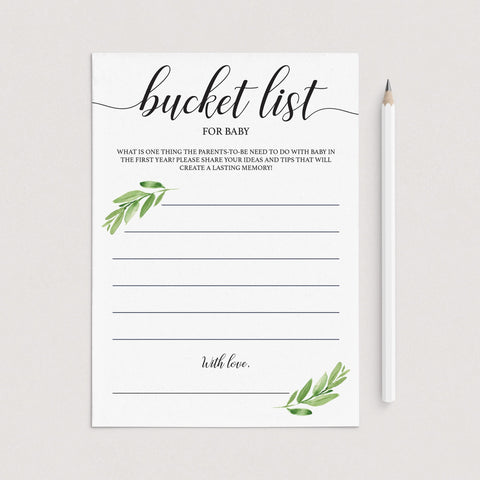 Baby Bucket List Cards printable | Instant download baby keepsakes ...