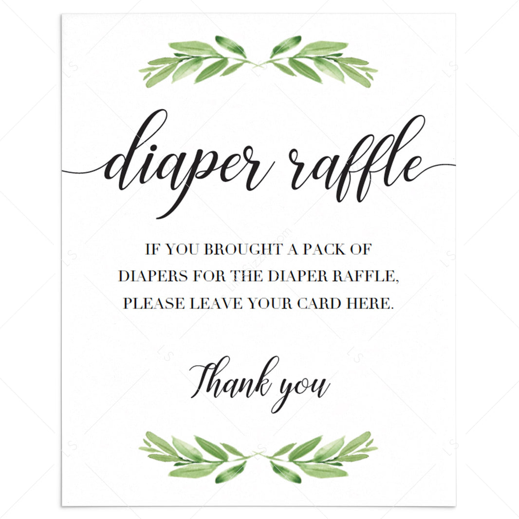 Printable Diaper Raffle Signs for baby shower | Instant download ...