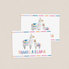 Thanks A Llama Thank You Cards Printable | Instant download – LittleSizzle
