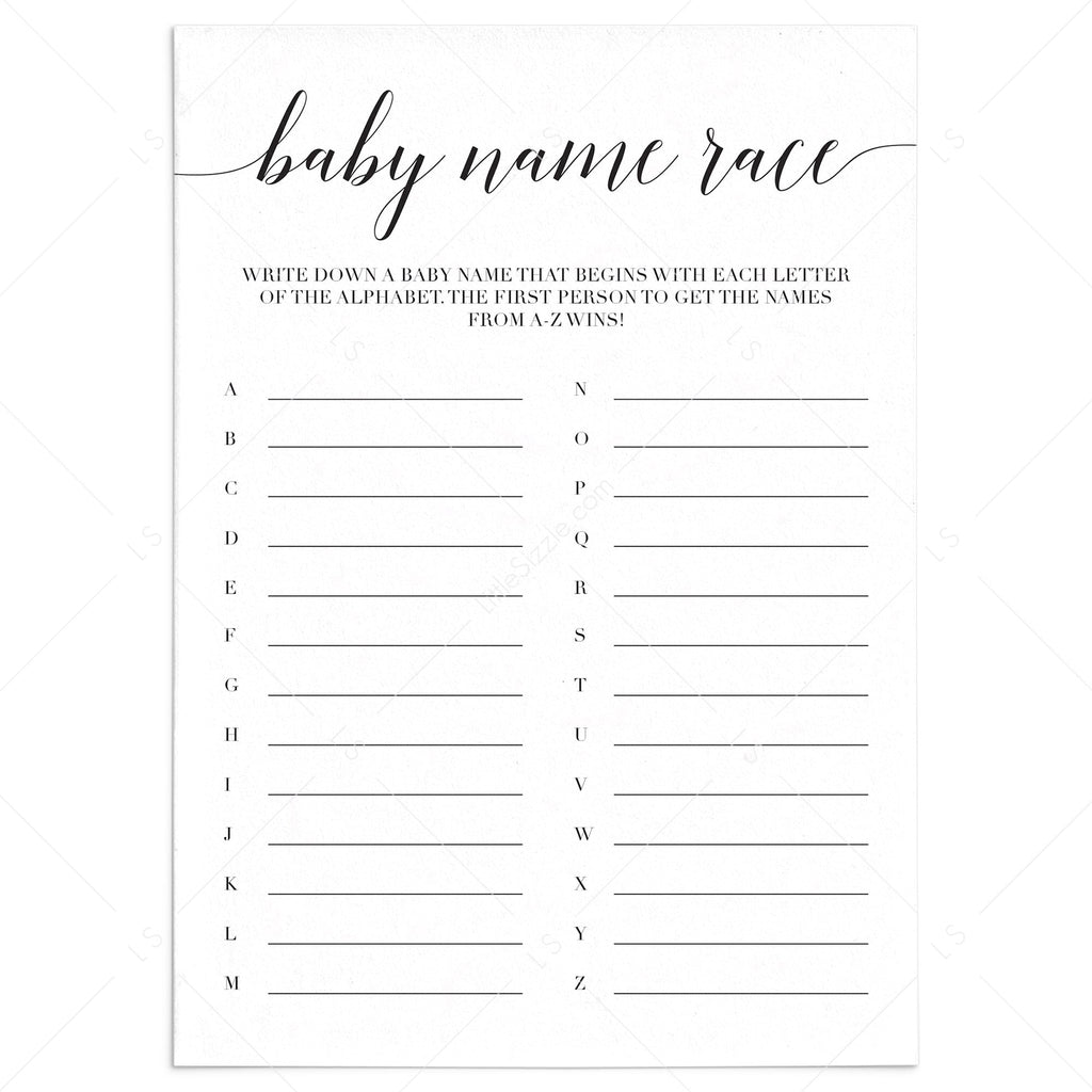 Baby Alphabet Game Printable Little Pumpkin Baby Shower Games,