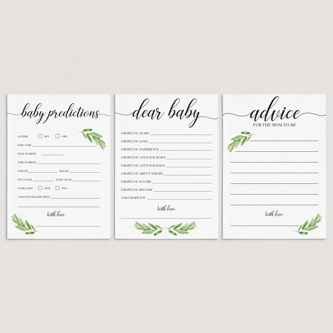 Virtual Baby Shower Games | Printable and Fillable files included ...