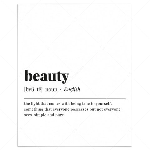 Beauty Definition Print | Beauty Salon Wall Art | Instant Download ...