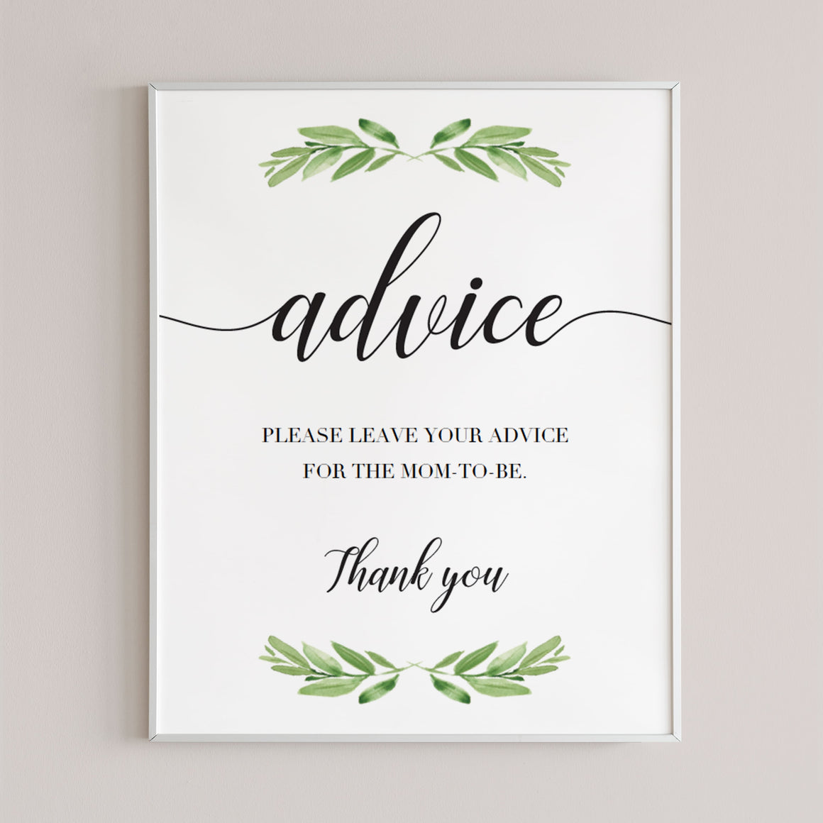 Printable advice signs for baby shower and bridal shower | Editable ...