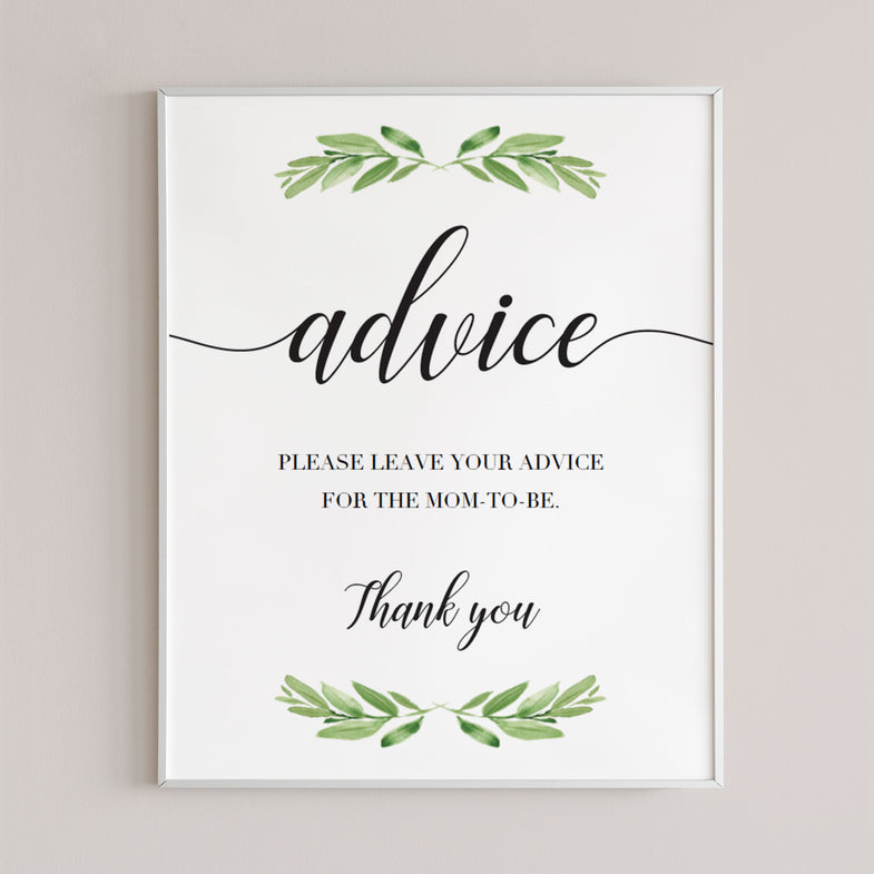Printable advice signs for baby shower and bridal shower | Editable ...