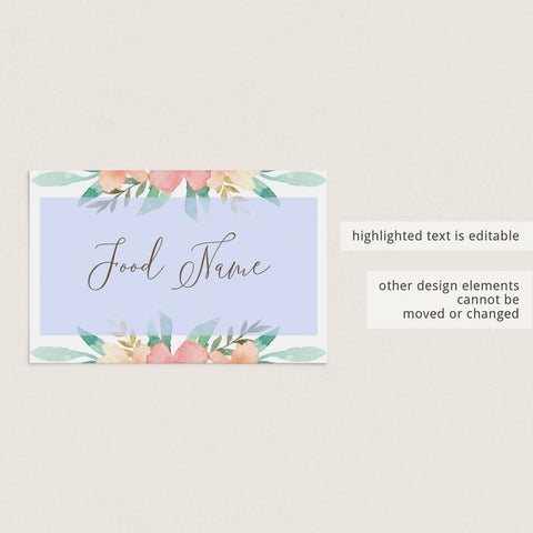 Floral Food Labels Printable | Watercolor Bohemian Flowers – LittleSizzle