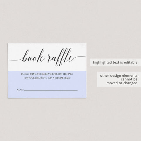 Minimal Book Raffle Ticket for Baby Shower Printable – LittleSizzle