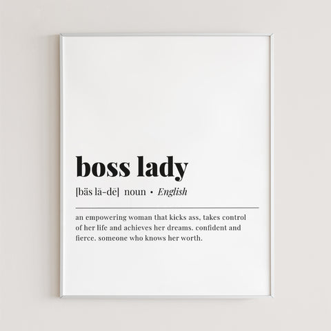 Boss Lady Definition Print | Boss Lady Wall Art | Instant Download ...