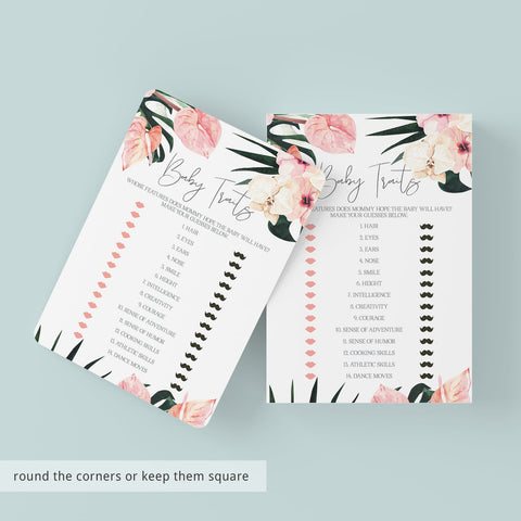 Summer Baby Shower Game Printable | Baby Traits | Instant Download ...