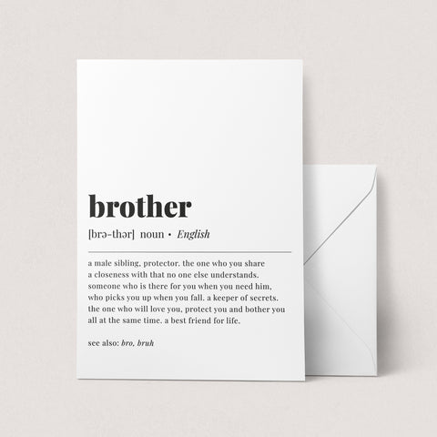 Brother Definition Print | Birthday Gift for Brother | Download ...