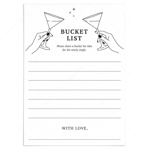 Post Divorce Bucket List Cards Printable | Divorce Support Ideas ...