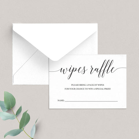 Wipes Raffle Ticket Template for Baby Shower | Instant download ...