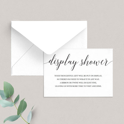 Simple Display Shower Insert Card Printable | Instant download ...