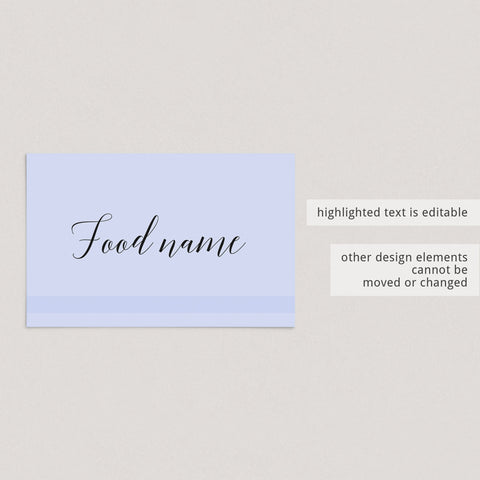 Simple Food Tent Cards Template | DIY Food Cards | Instant Download ...