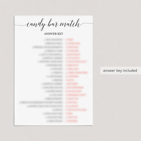 Printable Candy Bar Match baby shower game | Black & White – LittleSizzle
