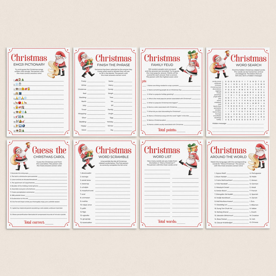 Christmas Games Bundles Printable | Instant Download – LittleSizzle