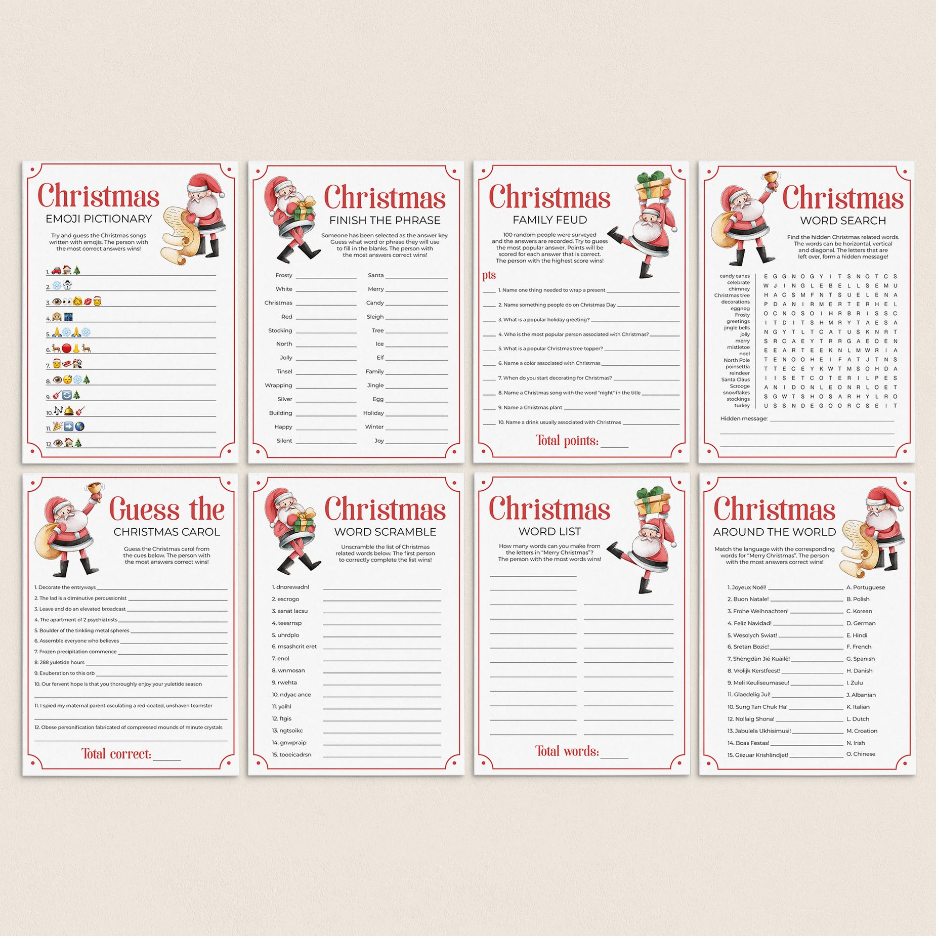 Christmas Games Bundles Printable | Instant Download – LittleSizzle