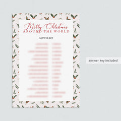 Merry Christmas Around the World Game Printable | Instant Download ...