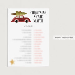 Family Christmas Party Game Movie Match Printable | Fun Games ...