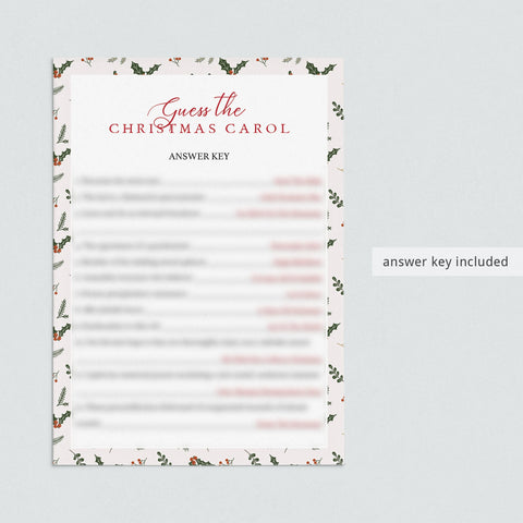 Christmas Songs Game Printable | Virtual Christmas Party Ideas ...