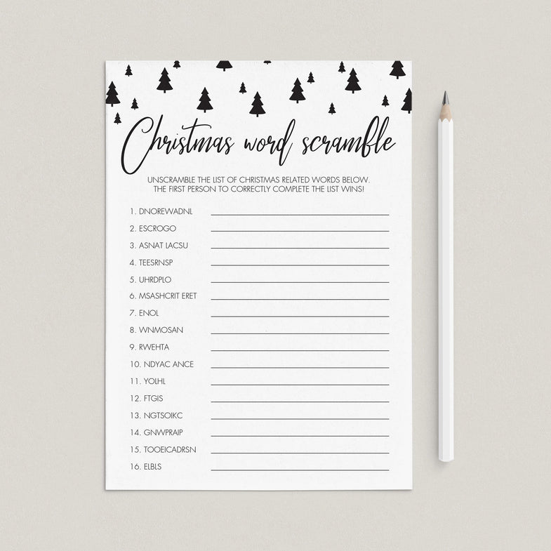 Christmas Word Scramble Games | Printable Christmas Party Games ...