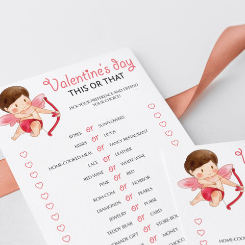 Fun Valentine's Day Game for Couples This or That | Virtual & Printable ...