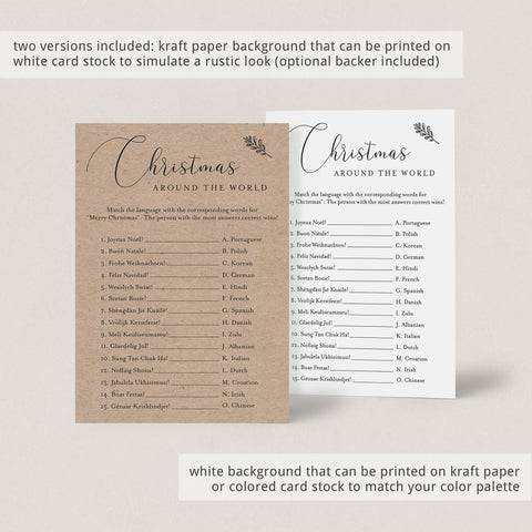 Rustic Christmas Party Game | Merry Christmas Around The World | Kraft ...