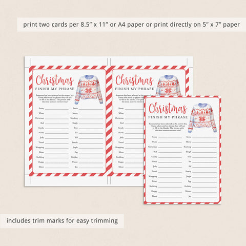 Ugly Sweater Christmas Party Game for Groups Printable – LittleSizzle